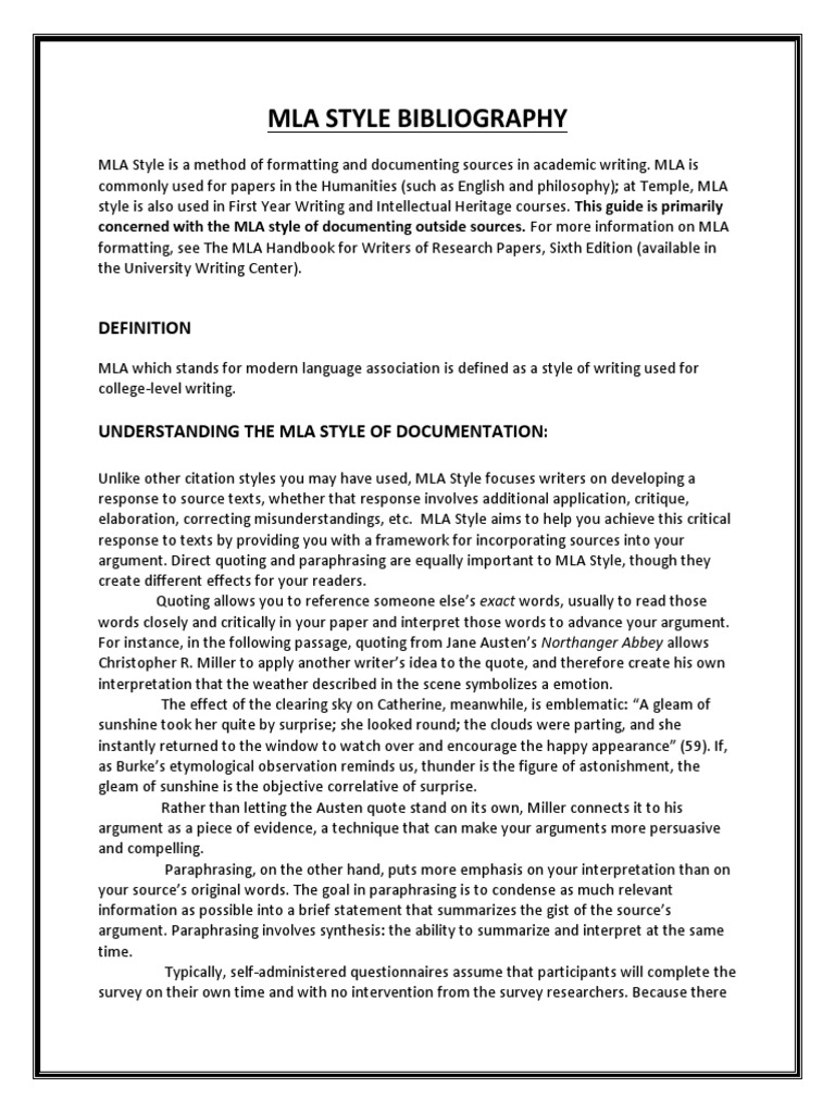 Bibliography Content M.L.a | PDF | Citation | Written Communication