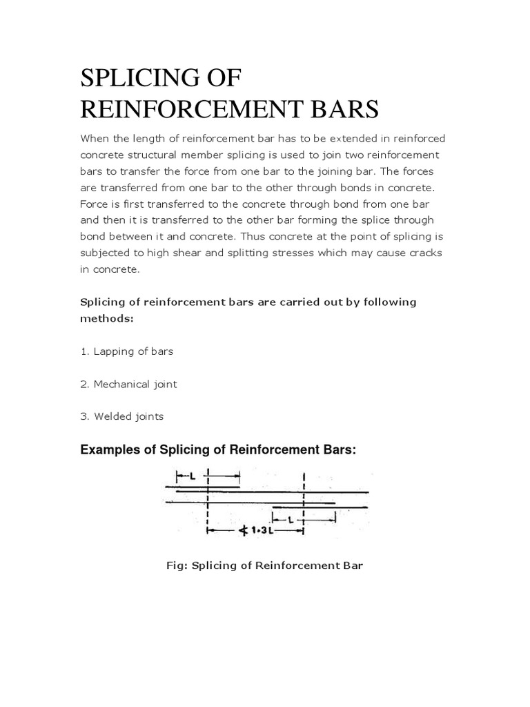 Splicing | PDF | Bending | Concrete