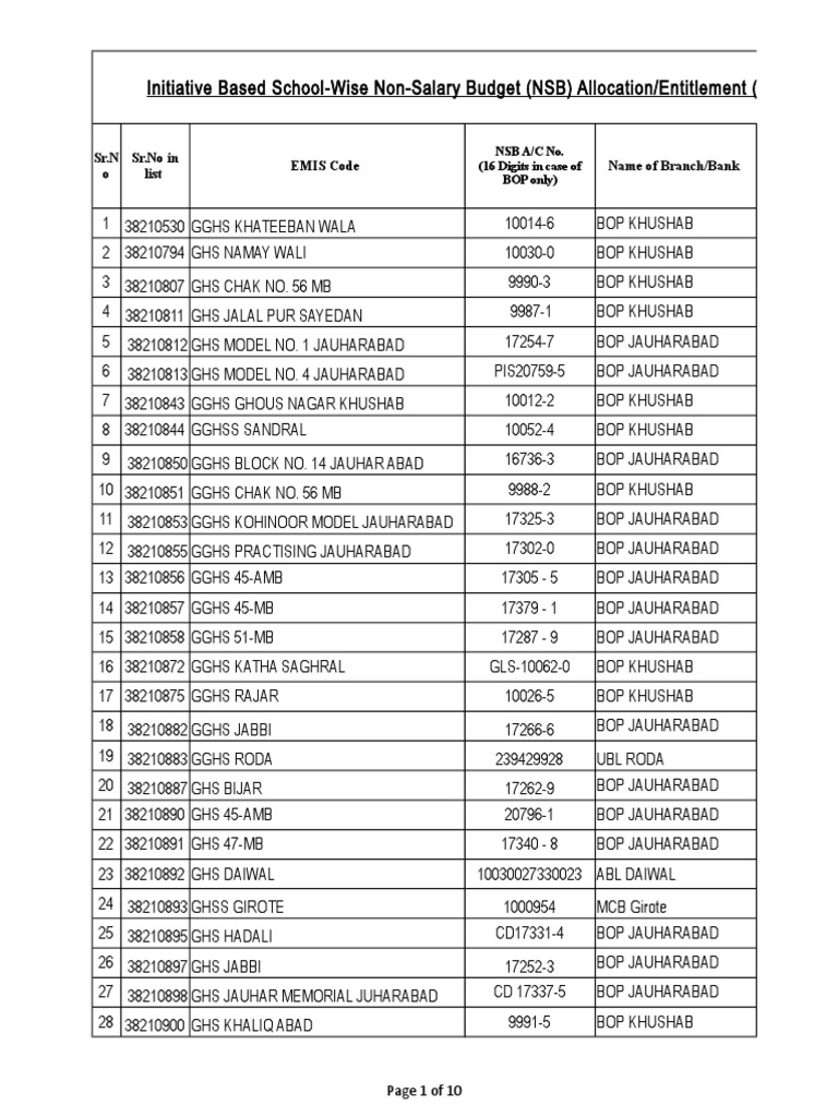 NSB Allocation by DEO SE | PDF | International Organization For Standardization | Financial Services
