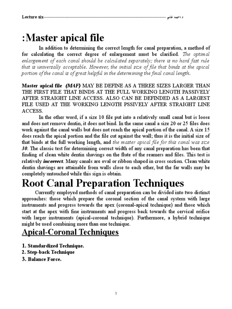Master Apical File | PDF | Mouth | Dentistry Branches