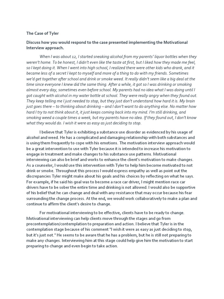 Motivational Interviewing Case Study | PDF | Motivation | Motivational