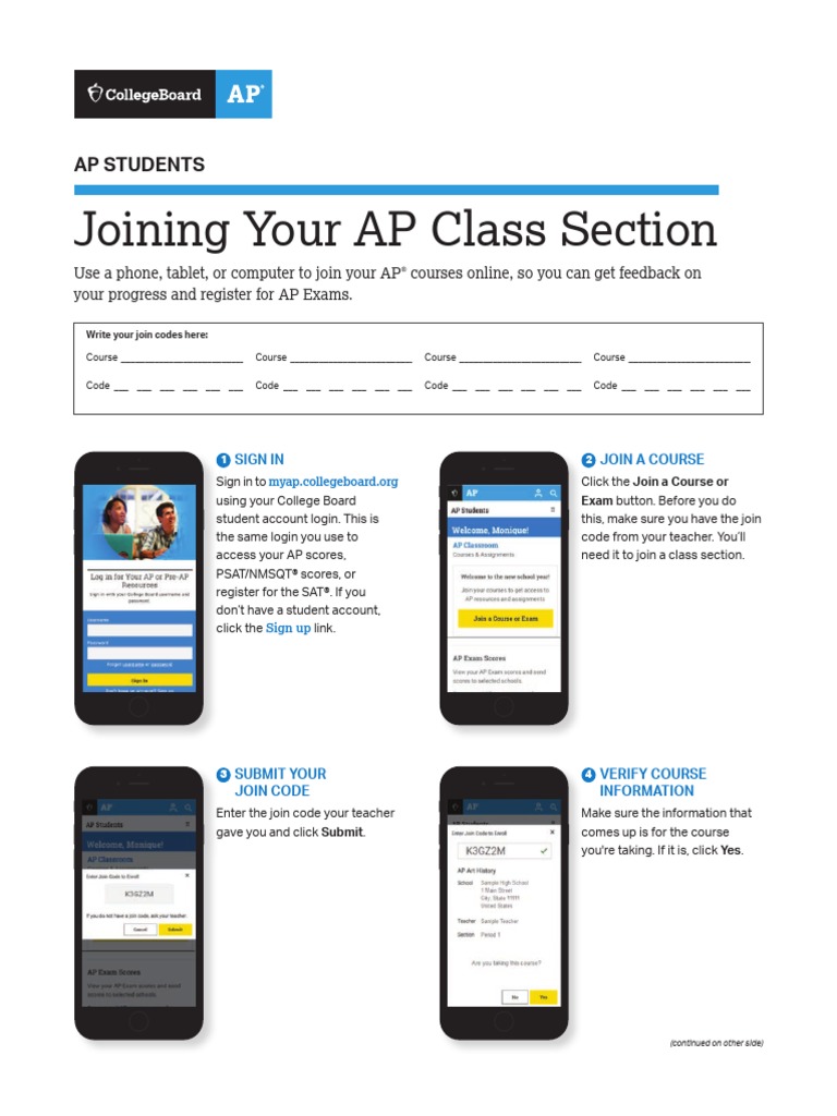 Joining Your Ap Class Section For Students | PDF | Advanced Placement ...