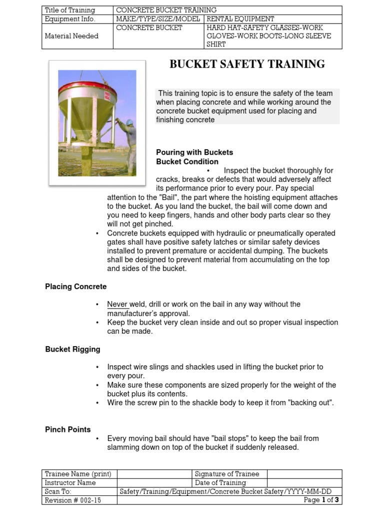 Concrete Bucket Safety2 PDF | PDF | Crane (Machine) | Concrete