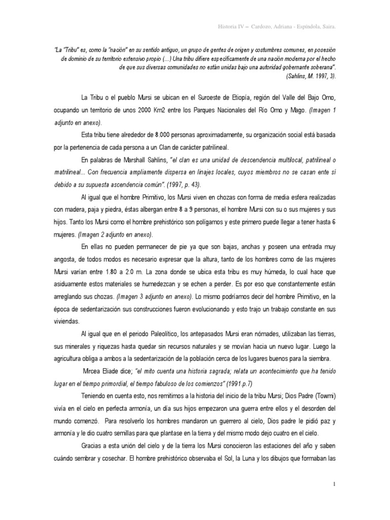 Tribu Mursi. | PDF | Neolítico | Clanes
