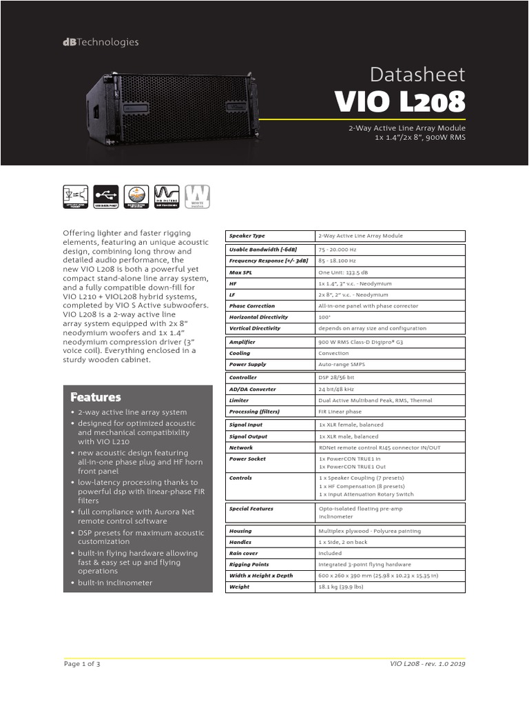 Datasheet VIO L208 Rev1 - 0 | PDF | Electromagnetism | Computer Engineering
