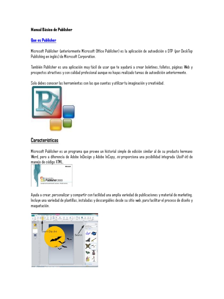 Manual Básico de Publisher | PDF | Microsoft Windows | Microsoft