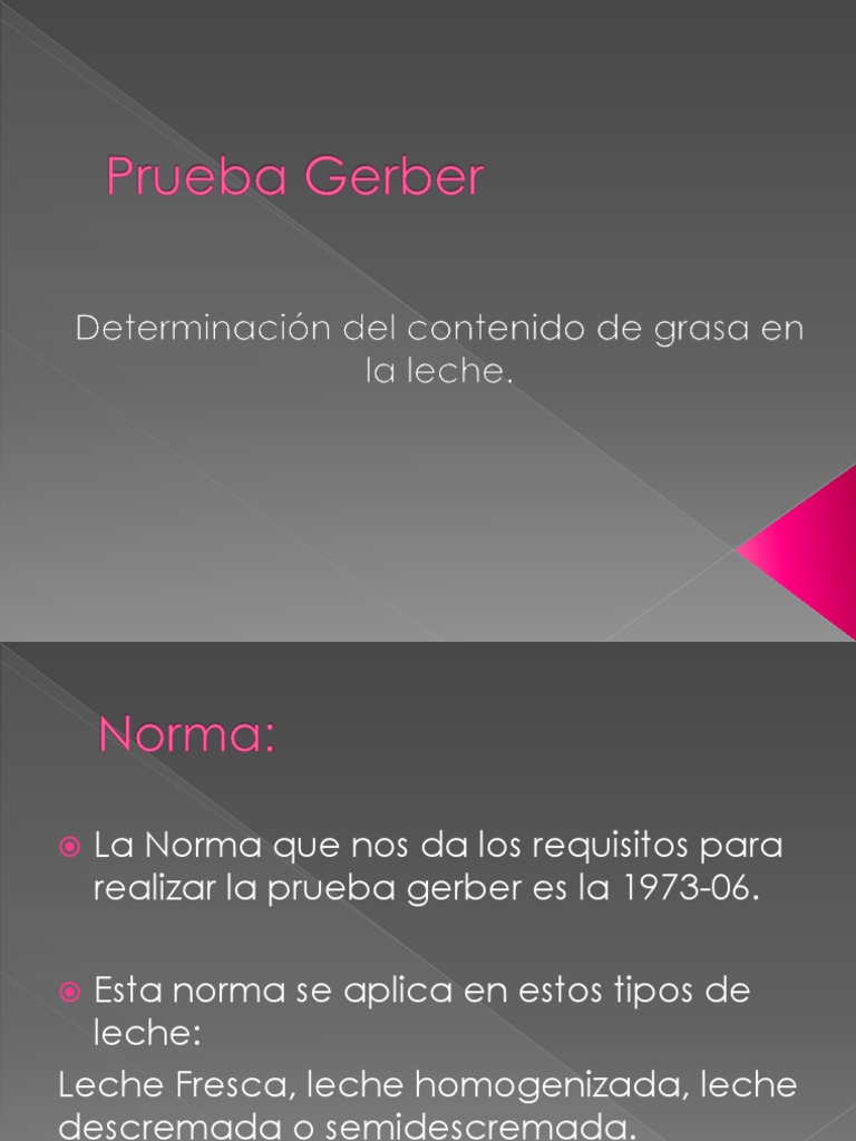 Prueba Gerber 1 | PDF | Leche | Alcohol