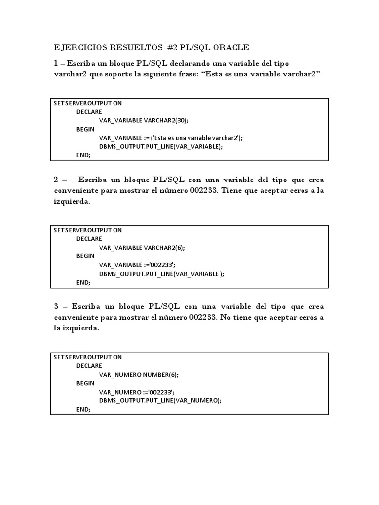 Laboratorios Resueltos PL/SQL | PDF | Pl / Sql | Gestión de tecnología ...