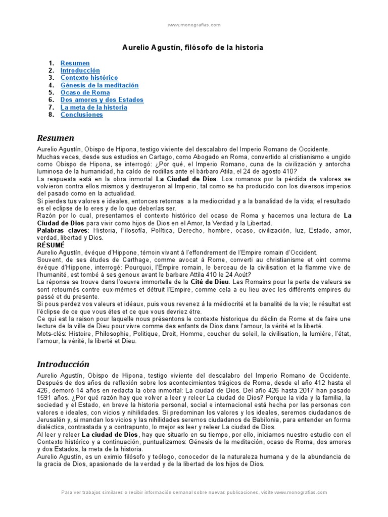 Aurelio Agustin Filosofo Historia | PDF | Constantino el grande ...