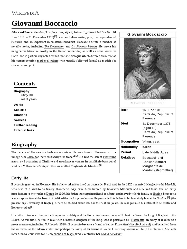 Boca Cio | PDF | Giovanni Boccaccio | Poetry
