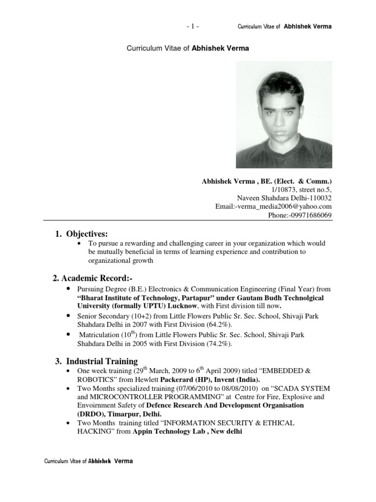 Abhishek Resume | PDF | Science And Technology | Computing