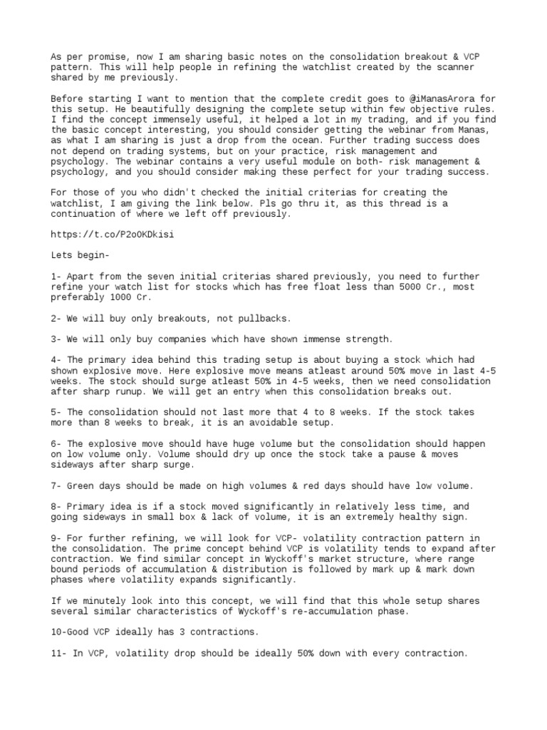 VCP Pattern Notes | PDF | Business | Business