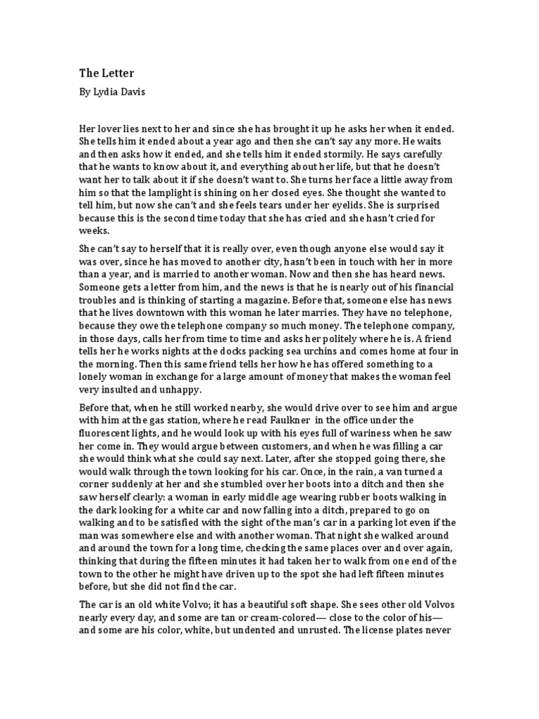 Lydia Davis - The Letter | PDF