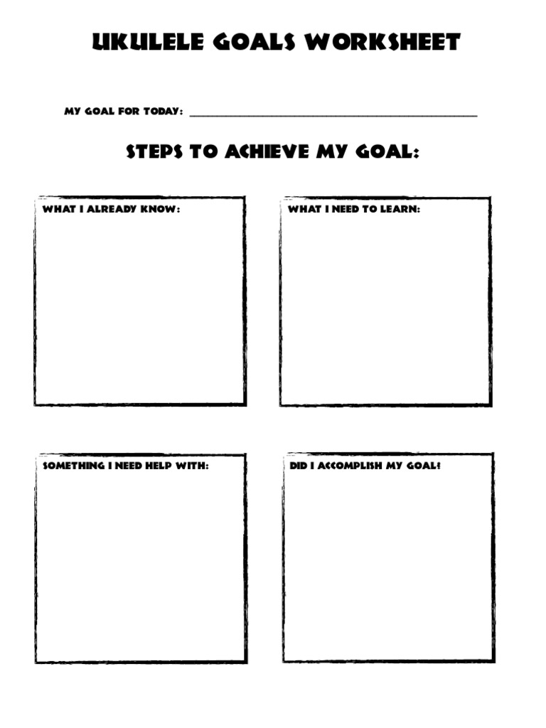 Ukulele Goals Worksheet | PDF