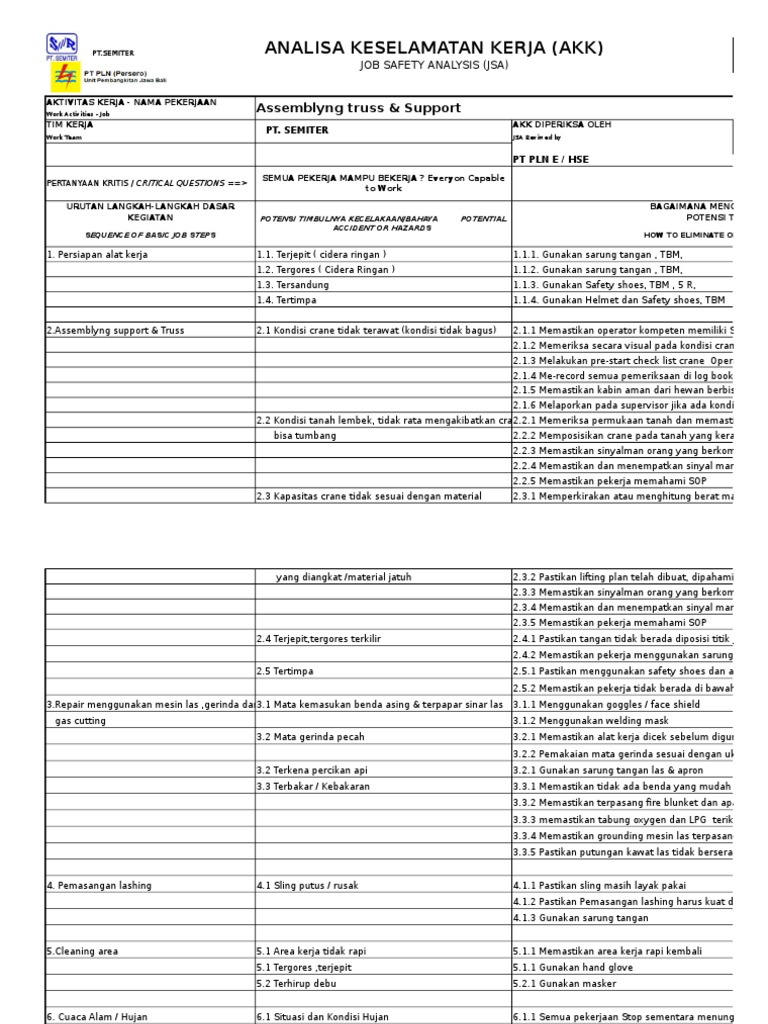 JSA Erection DAN LIFTING - NEW | PDF