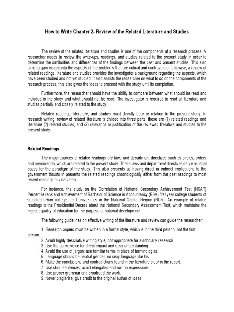 How To Write Chapter 2-Review of The Related Literature and Studies ...