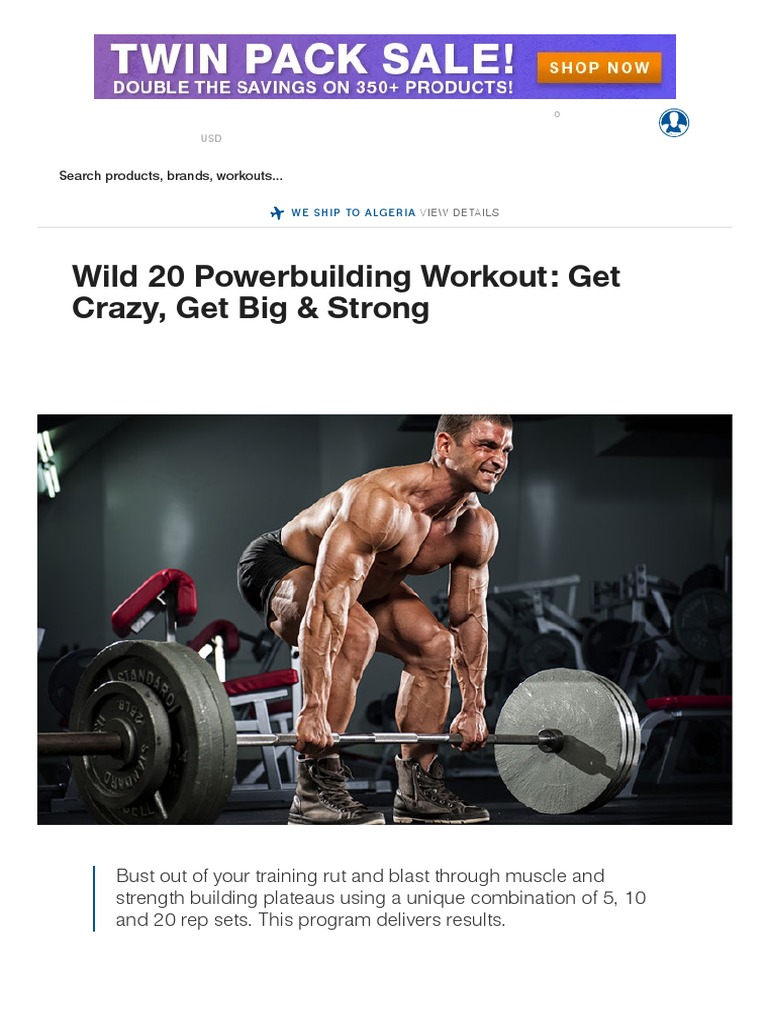 Wild 20 Powerbuilding Workout - Get Crazy, Get Big & Strong - Muscle ...