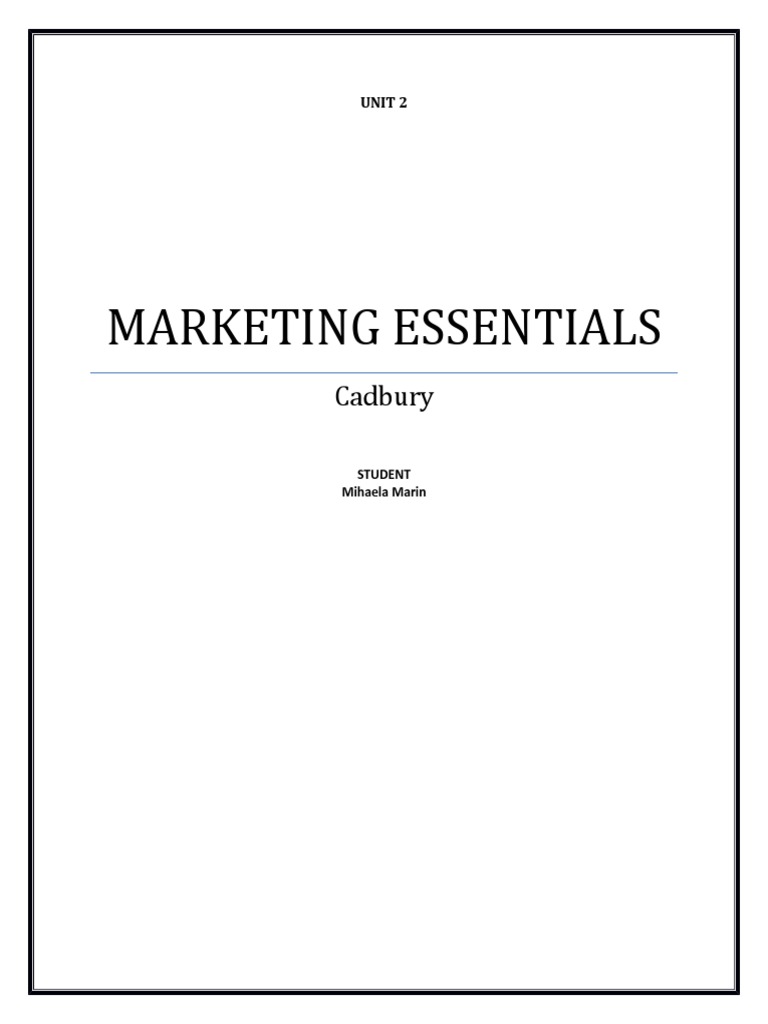 Unit 2 Marketing Essentials | PDF | Market Segmentation | Marketing