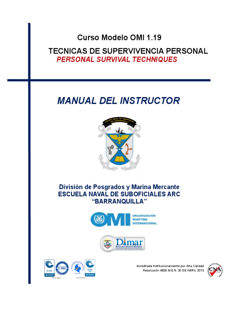Manual Del Instructor: Curso Modelo OMI 1.19 Tecnicas De Supervivencia Personal | Canal y ...