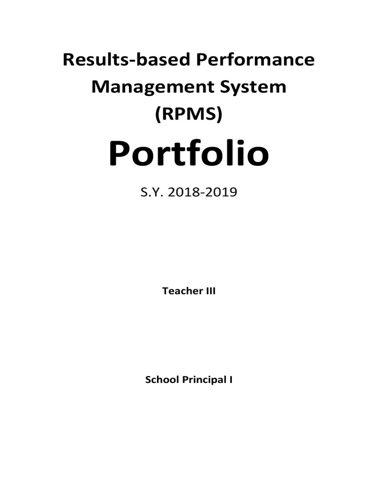 Results-Based Performance Management System (RPMS) : Portfolio | PDF