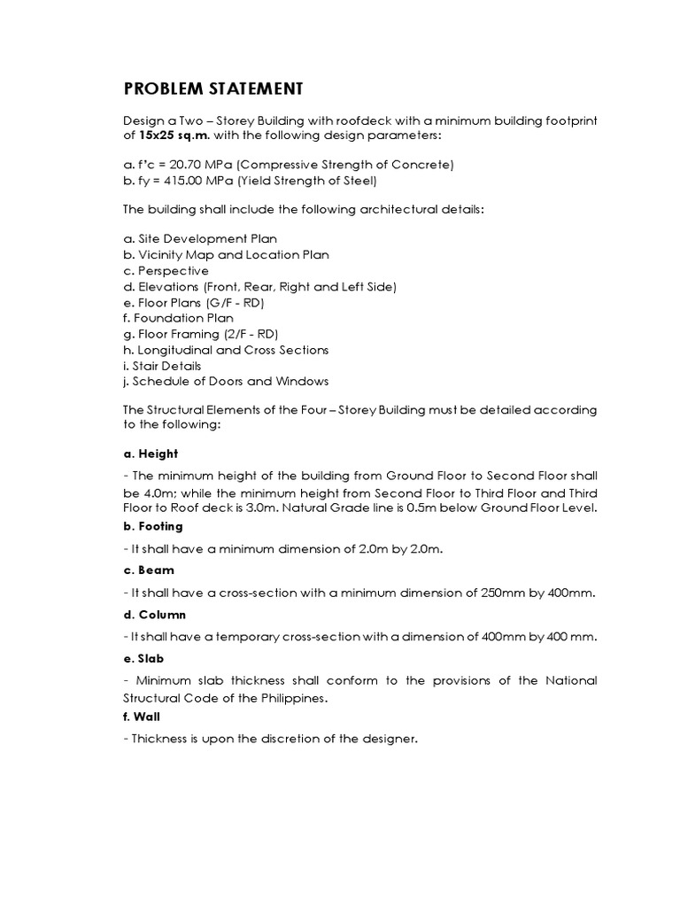 Problem To Design A Building | PDF | Cross Section (Physics) | Framing ...