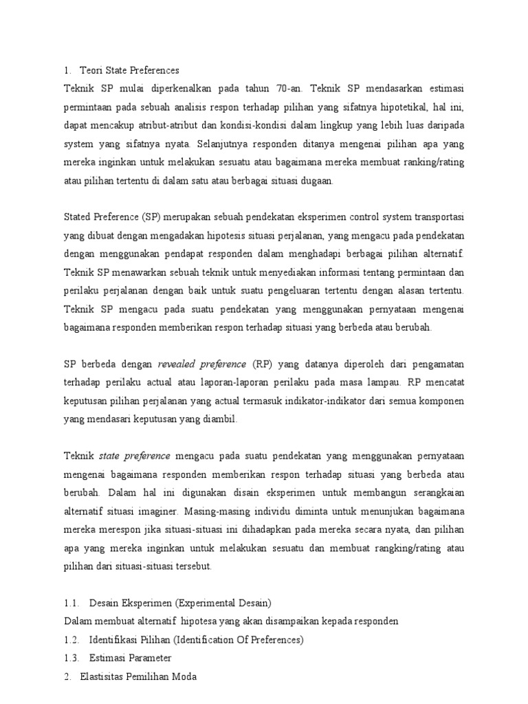 Teori State Preferences | PDF