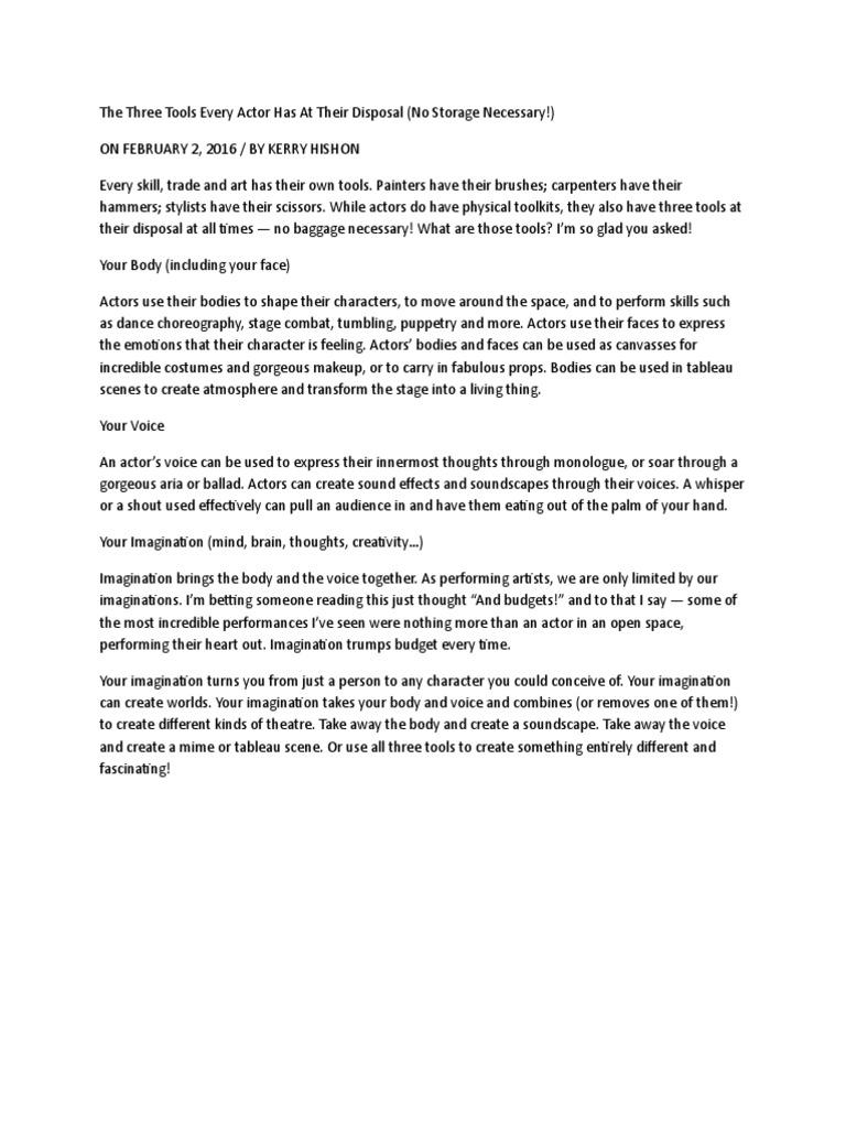 The Three Tools | PDF | Actor | Entertainment