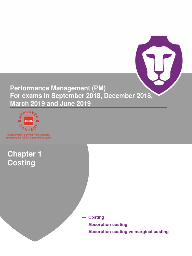 ACCA Performance Management Guide 2018-2019 | PDF | Business | Business ...