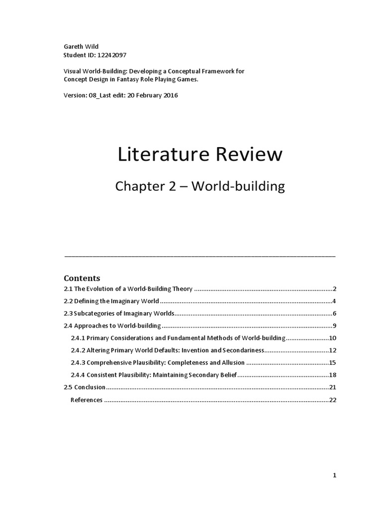 Chapter 2 Literature Review World-Building | PDF | Worldbuilding ...