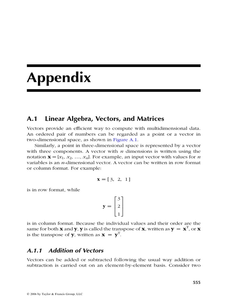 Linear Algebra, Vectors, and Matrices | PDF | Matrix (Mathematics ...