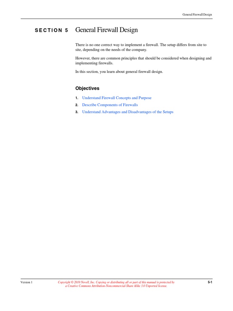 General Firewall Design: Section 5 | PDF | Firewall (Computing) | Proxy ...