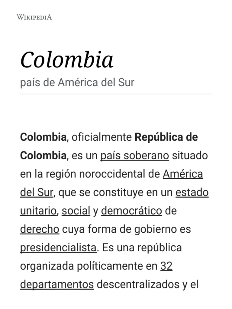 Colombia - Wikipedia, La Enciclopedia Libre | PDF | Colombia | Imperio ...