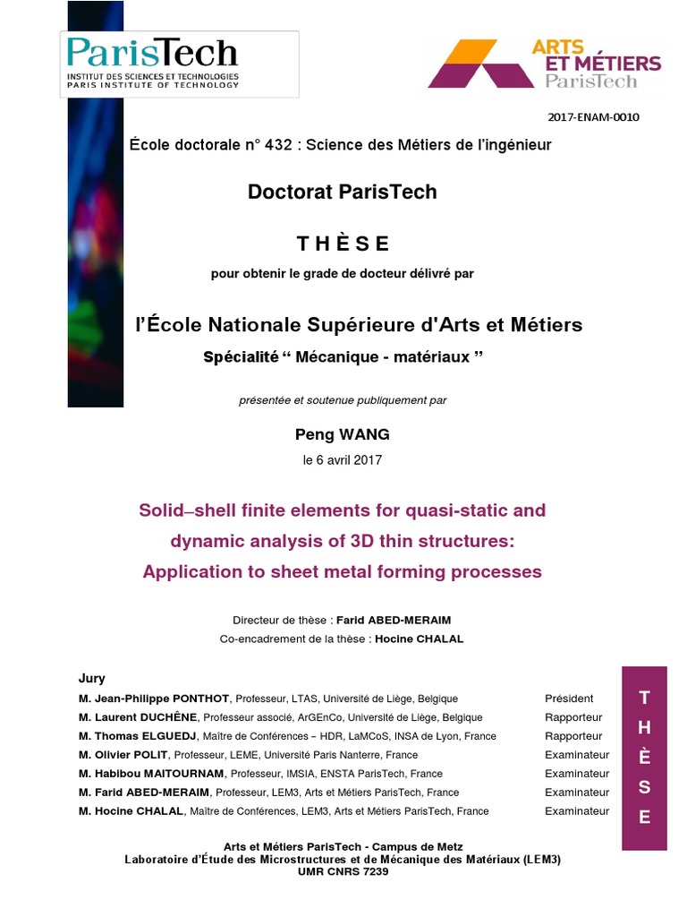 Solid-Shell Elements in Metal Forming | PDF | Bending | Finite Element ...