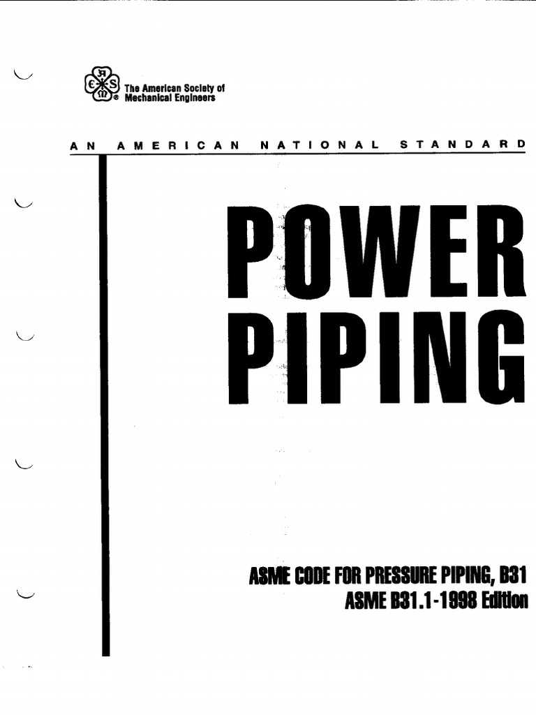ASME B31.1 Power Piping-1998 | PDF
