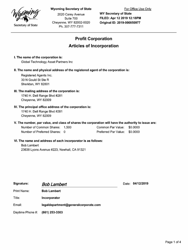 Global Technology Asset Partners | PDF