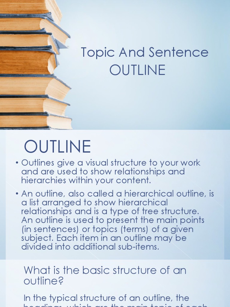 Topic and Sentence Outline | PDF | Adolescence | Behavioural Sciences