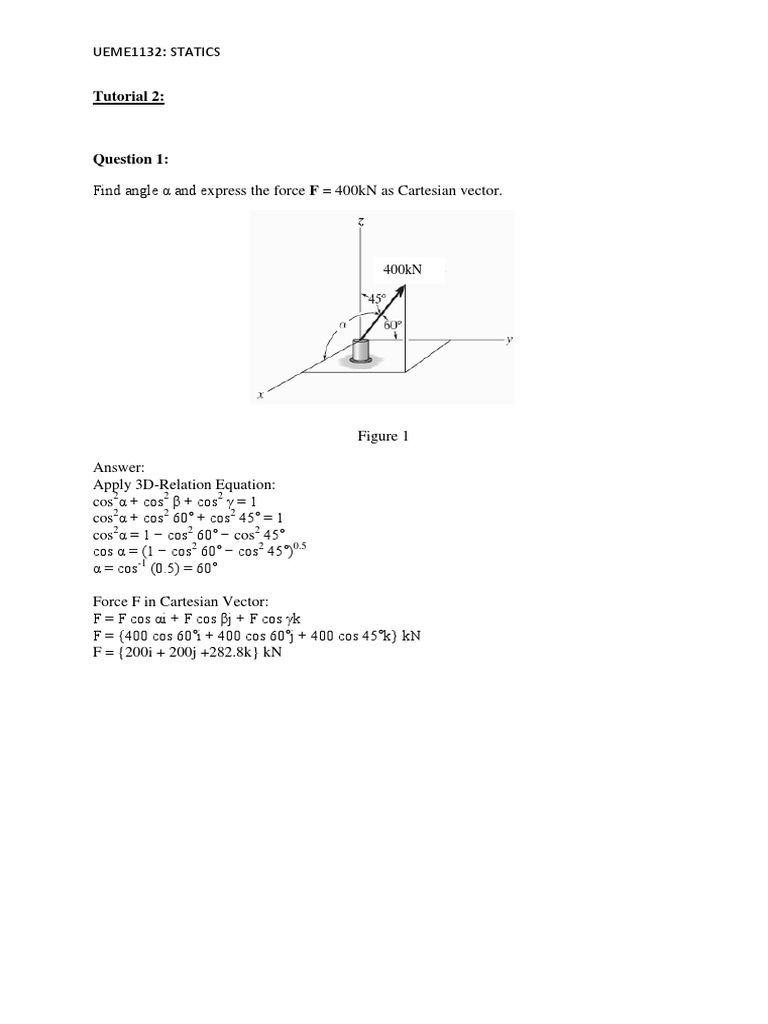 Statics Solution | PDF | Trigonometric Functions | Angle