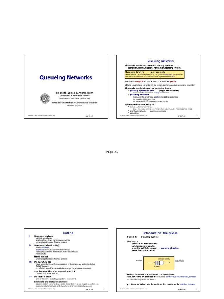 Queueing Networks & Markov Models | PDF | Markov Chain | Stochastic Process