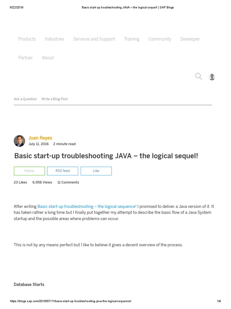 Basic Start-Up Troubleshooting JAVA - The Logical Sequel! - SAP Blogs | PDF | Java (Programming ...