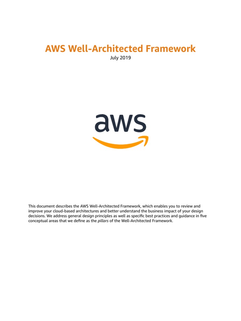 AWS Well-Architected Framework | PDF | Information Security | Cloud ...