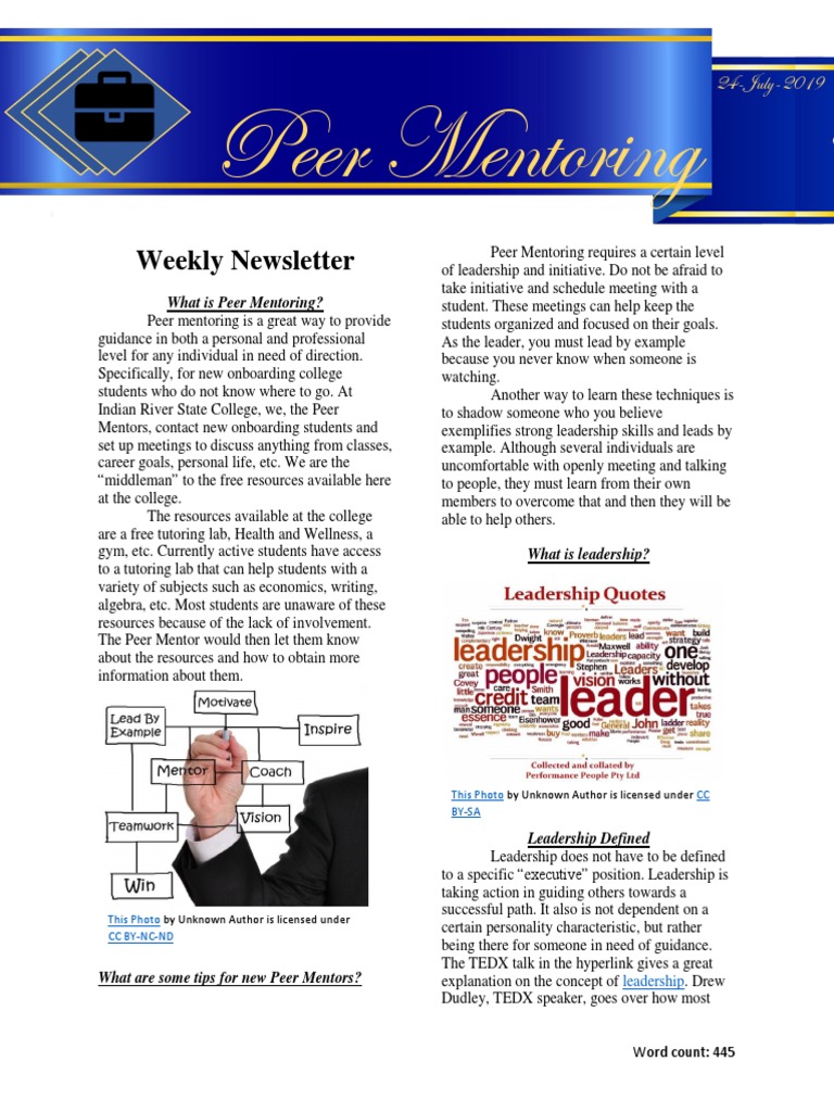 Weekly Newsletter m5 | PDF | Mentorship | Leadership
