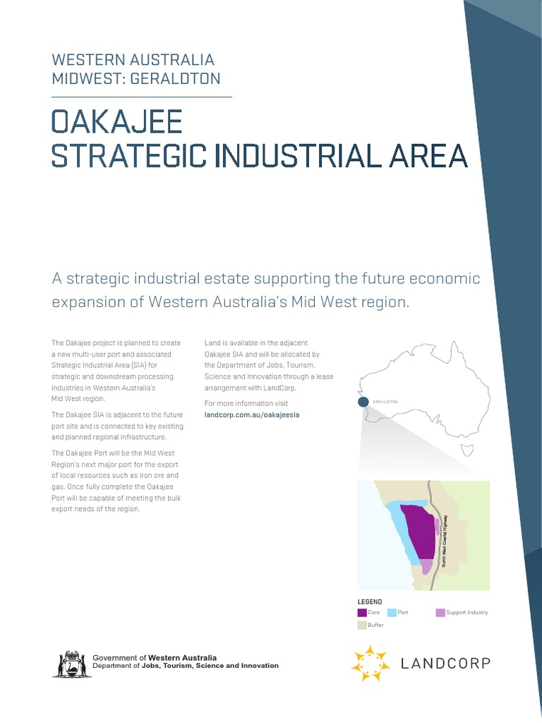 Oakajee Strategic Industrial Area: Western Australia Midwest: Geraldton ...
