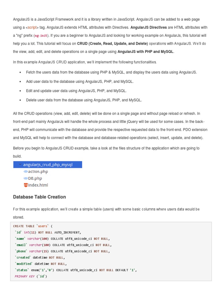 AngularJS PHP MySql | PDF | Angular Js | Sql AngularJS PHP MySql | PDF | Angular Js | Sql