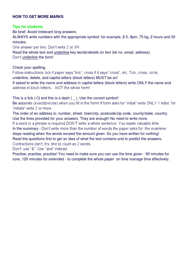 Essential Tips for Achieving High Marks: A Comprehensive Guide to ...
