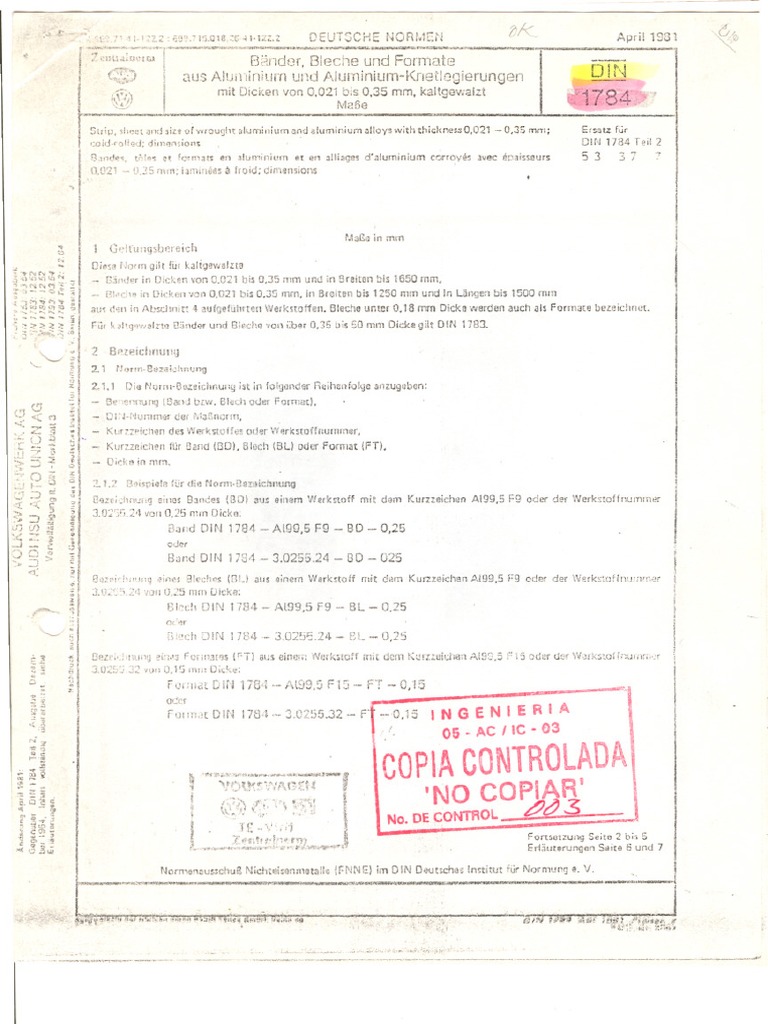 Din 1784 | PDF