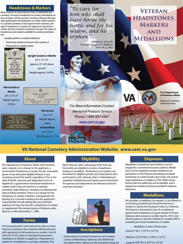 HeadstoneMarkerMedallion Brochure | Headstone | Cemetery