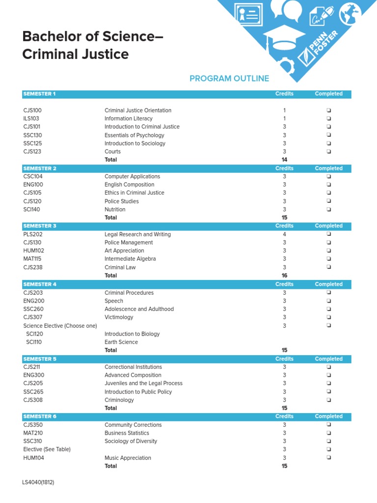 A Pathway to Justice: An Outline of the Bachelor of Science in Criminal ...