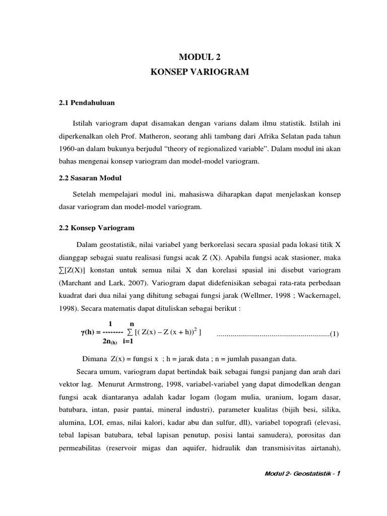 Modul 2 Konsep Variogram | PDF