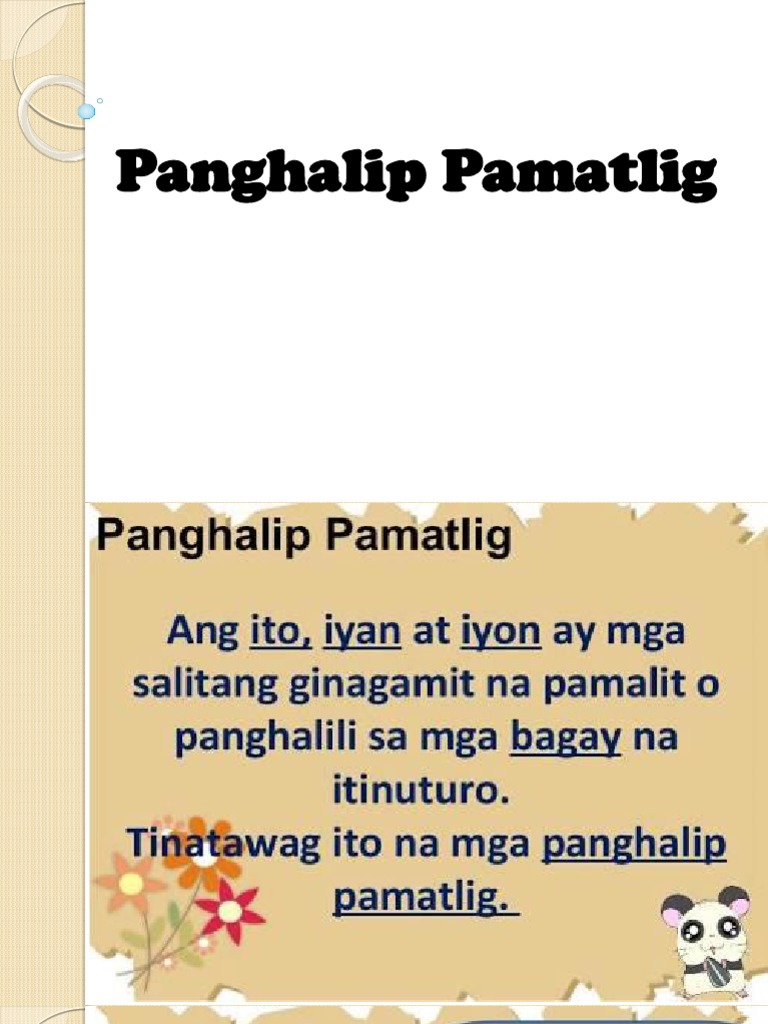 Panghalip Pamatlig (Ito, Iyan, Iyon) | PDF