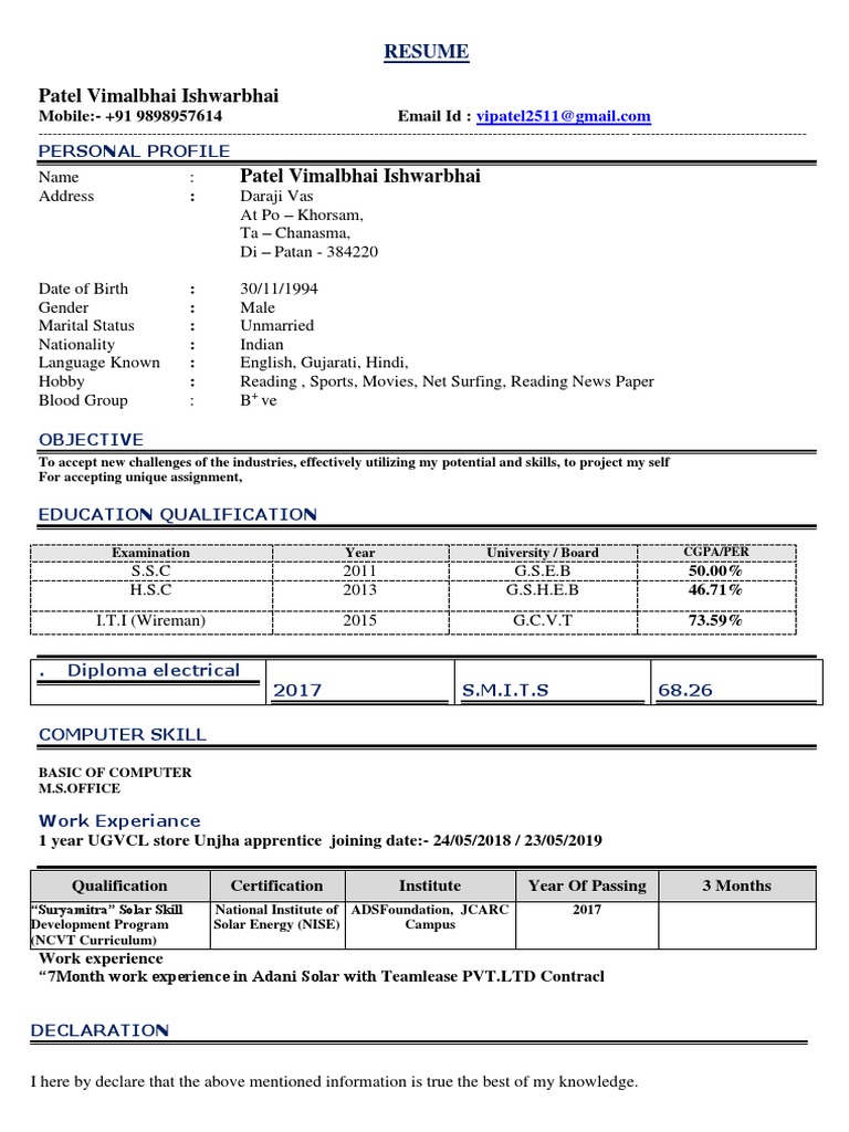 Vimal Resume | PDF | Learning